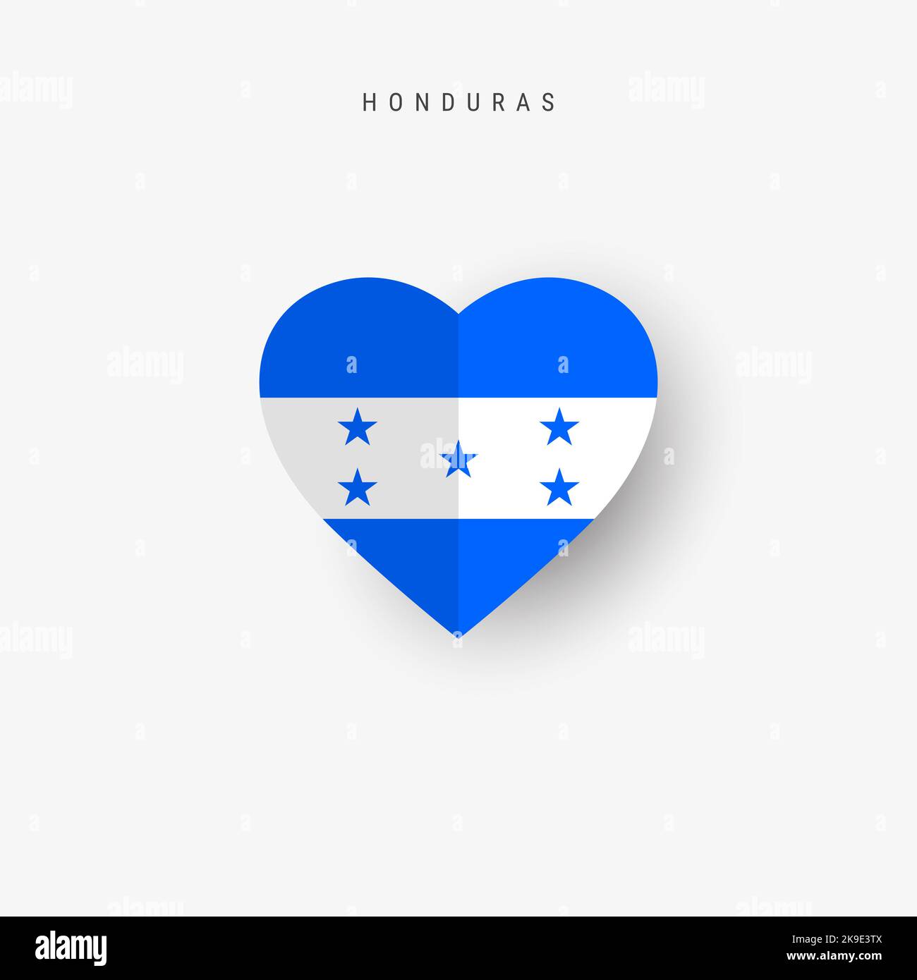 Honduras heart shaped flag. Origami paper cut Honduran national banner ...