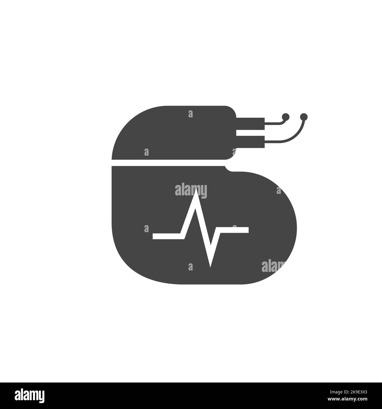 Artificial cardiac pacemaker icon. Flat illustration isolated on white ...