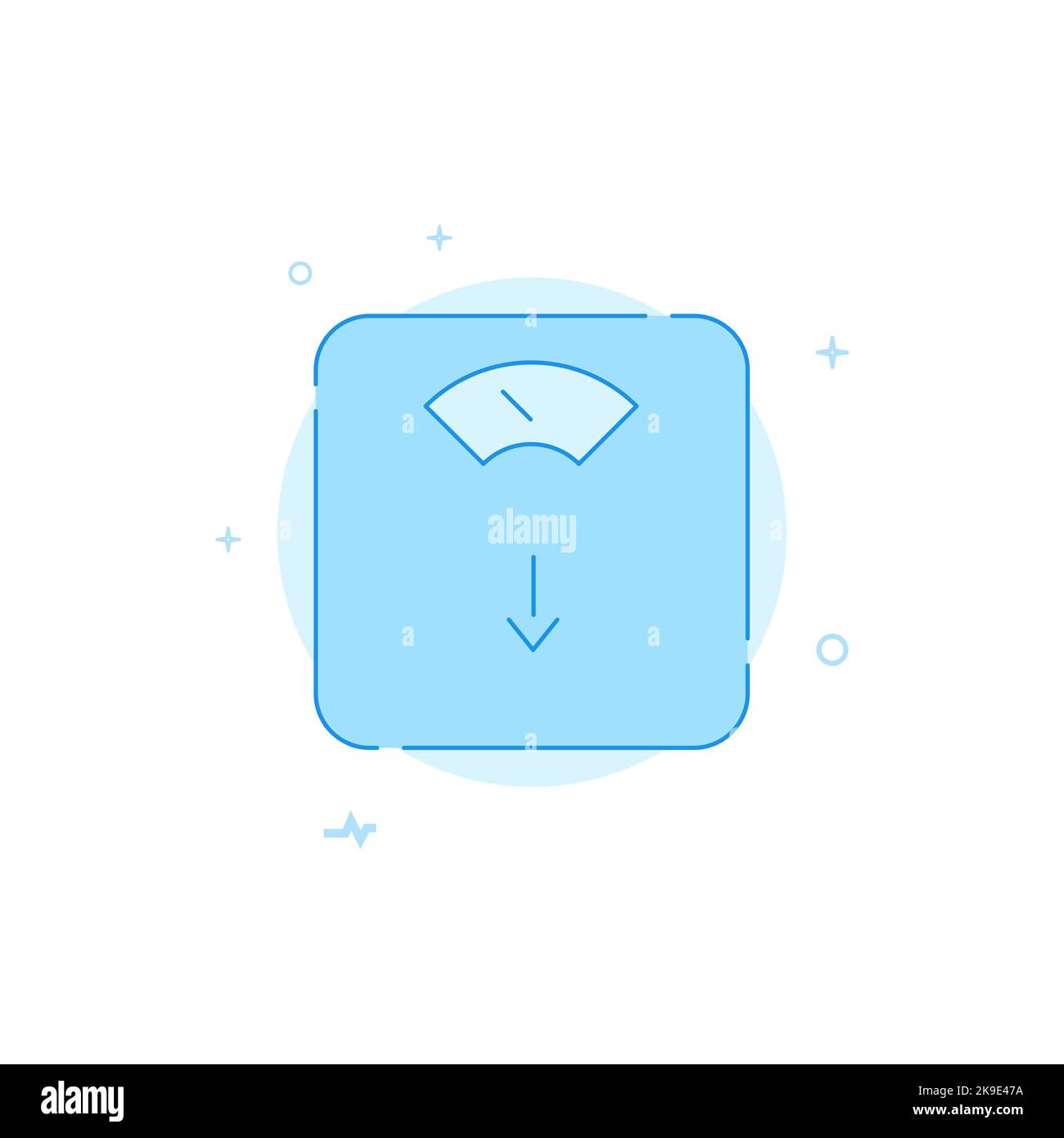 Floor scales, weight loss icon. Flat illustration. Filled line style ...