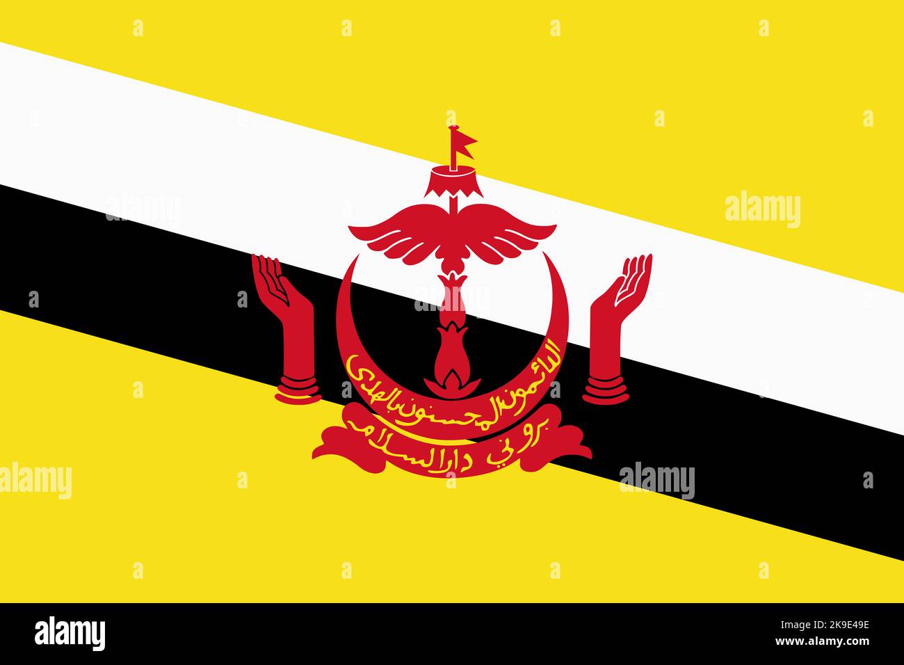 Flag of Brunei. Bruneian national banner and patriotic symbol. Official ...