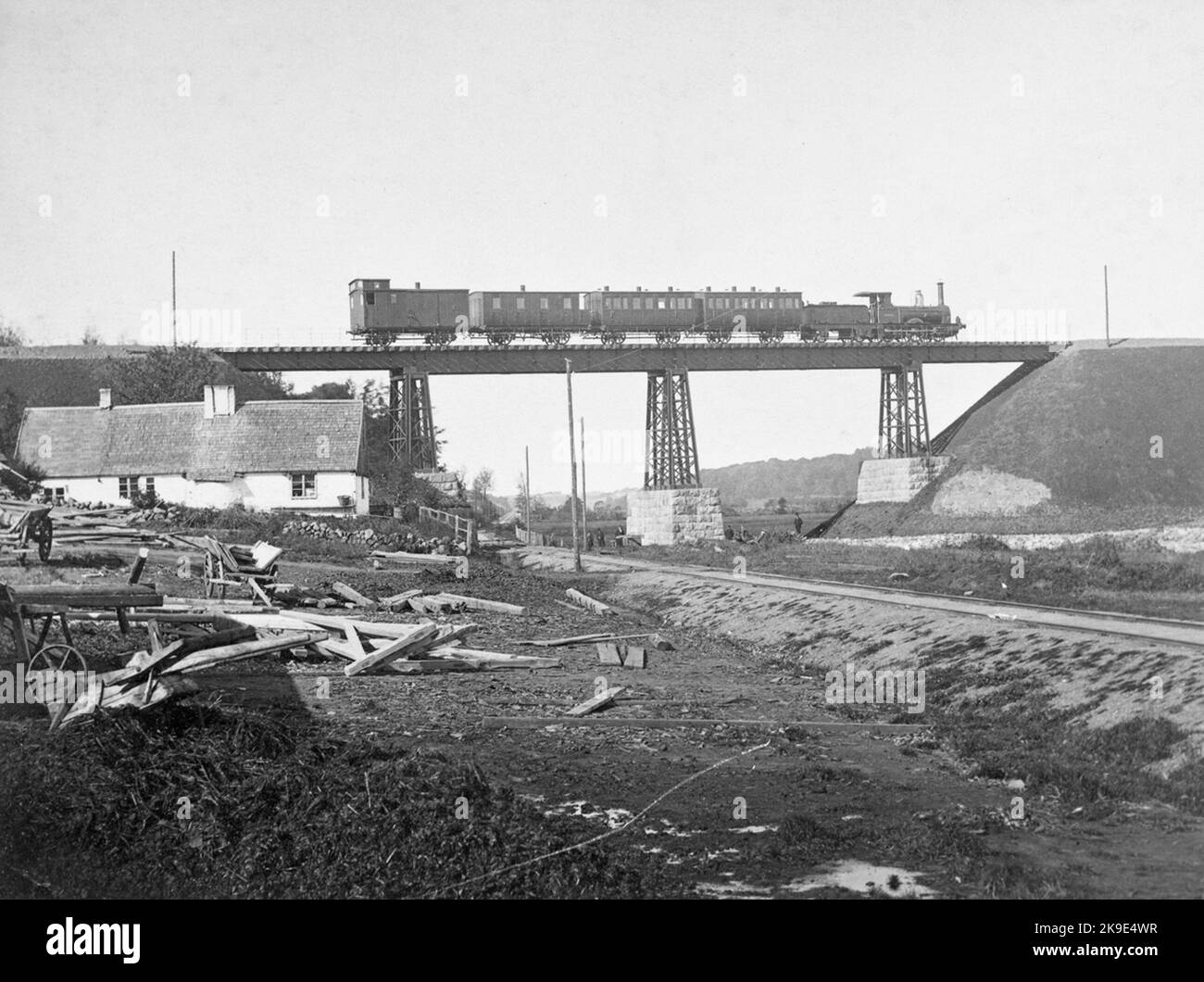 Landskrona - Engelholms Railway, Lion Train on the bridge at Ottarp ...