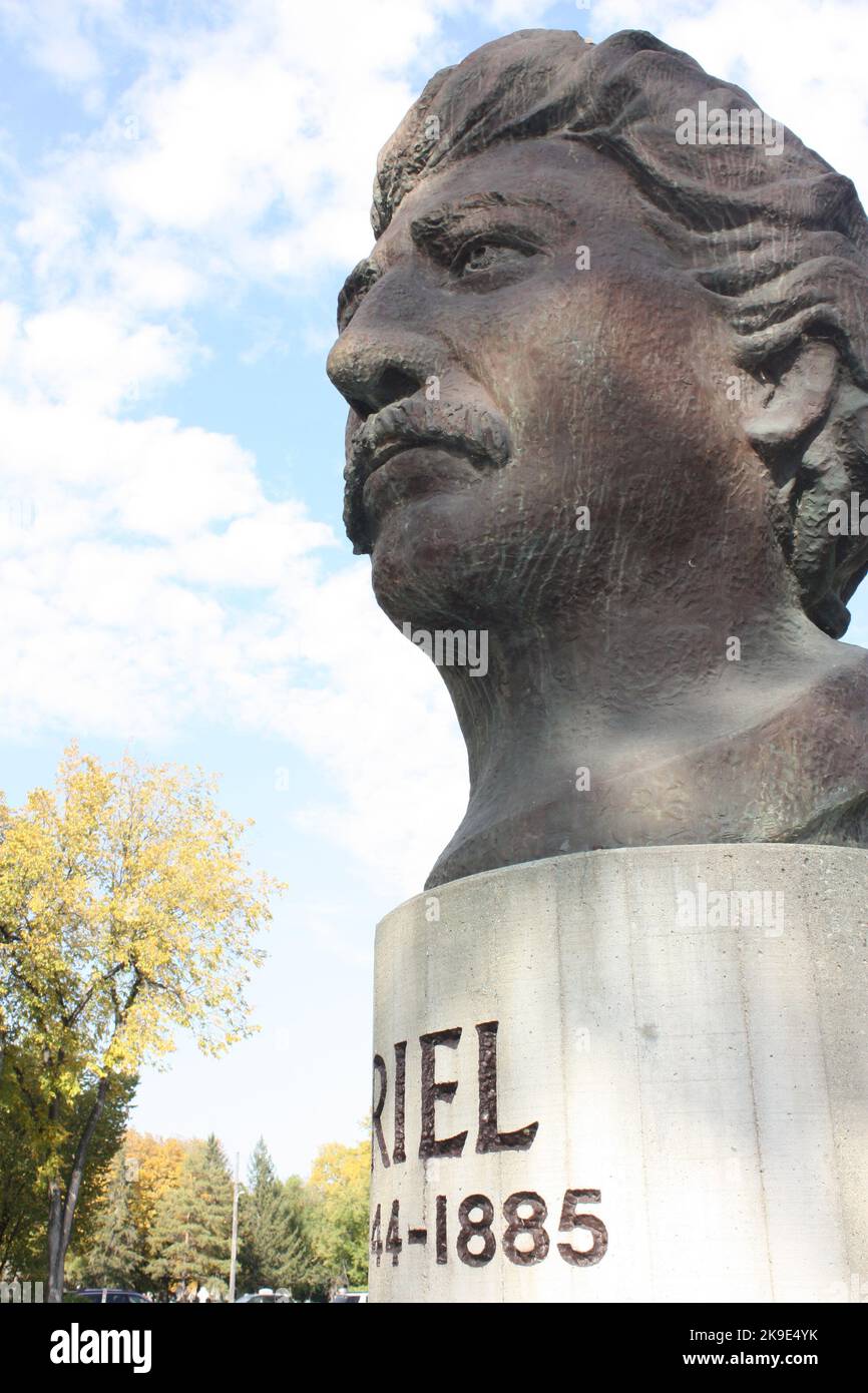 Statue of Louis Riel in front of the Saint Boniface Museum in Winnipeg ...