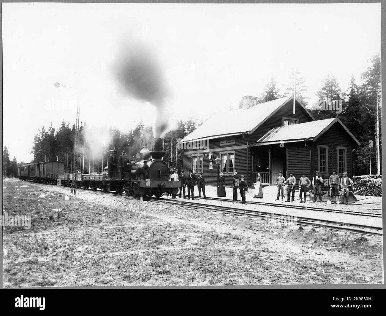 Northern Östergötlands Railways, Nöje Lok 1 "Finspong" with mixed train ...