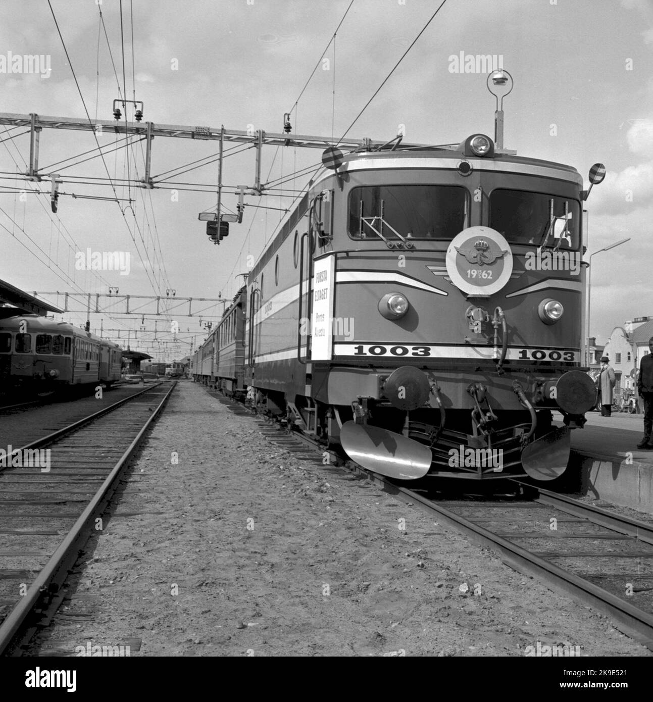 Electrification of the Borås-Alvesta distance. First Electric train, SJ ...