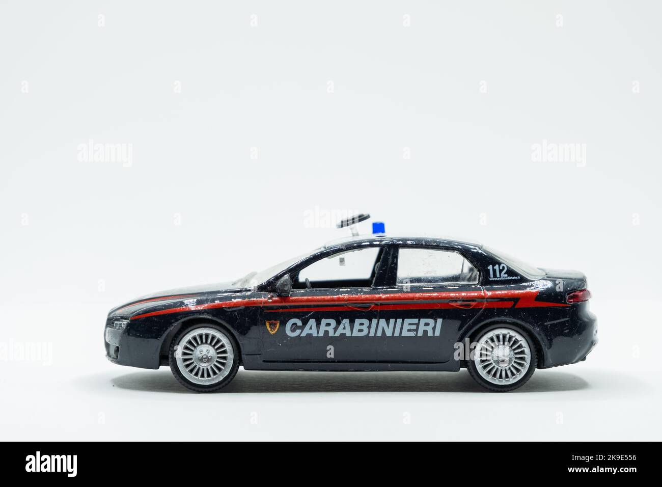 Italian police Carabinieri toy car on white Stock Photo - Alamy