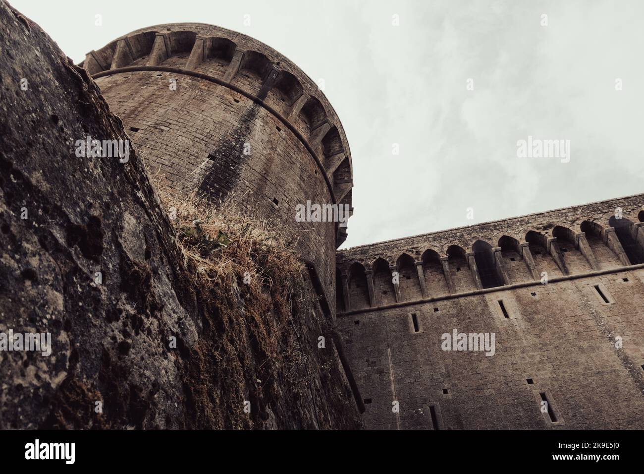 Ancient watchtower and the walls of a medieval city Stock Photo - Alamy