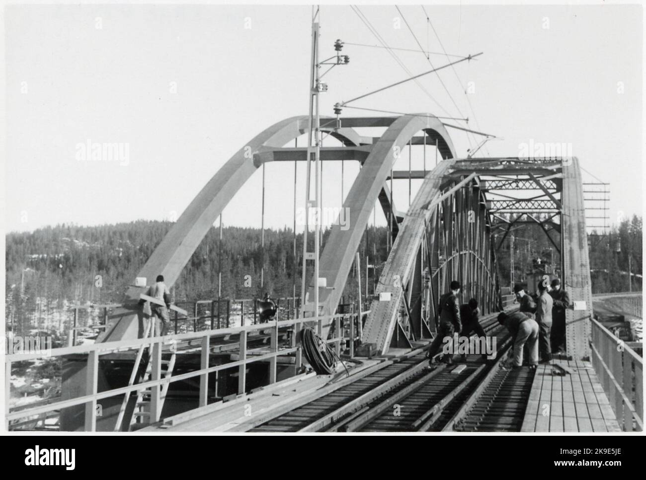 A new bridge is being built across the Skellefte River on the line ...