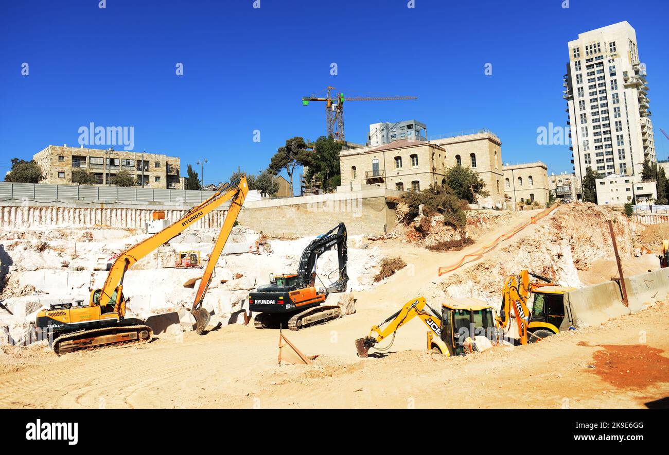 Jerusalem Gateway project under construction in August 2022. Jerusalem ...