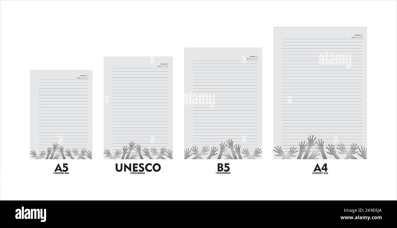 Design of note book refills in sizes A5, A4, B5 and unesco sizes. Ready ... Design of note book refills in sizes A5, A4, B5 and unesco sizes. Ready ...