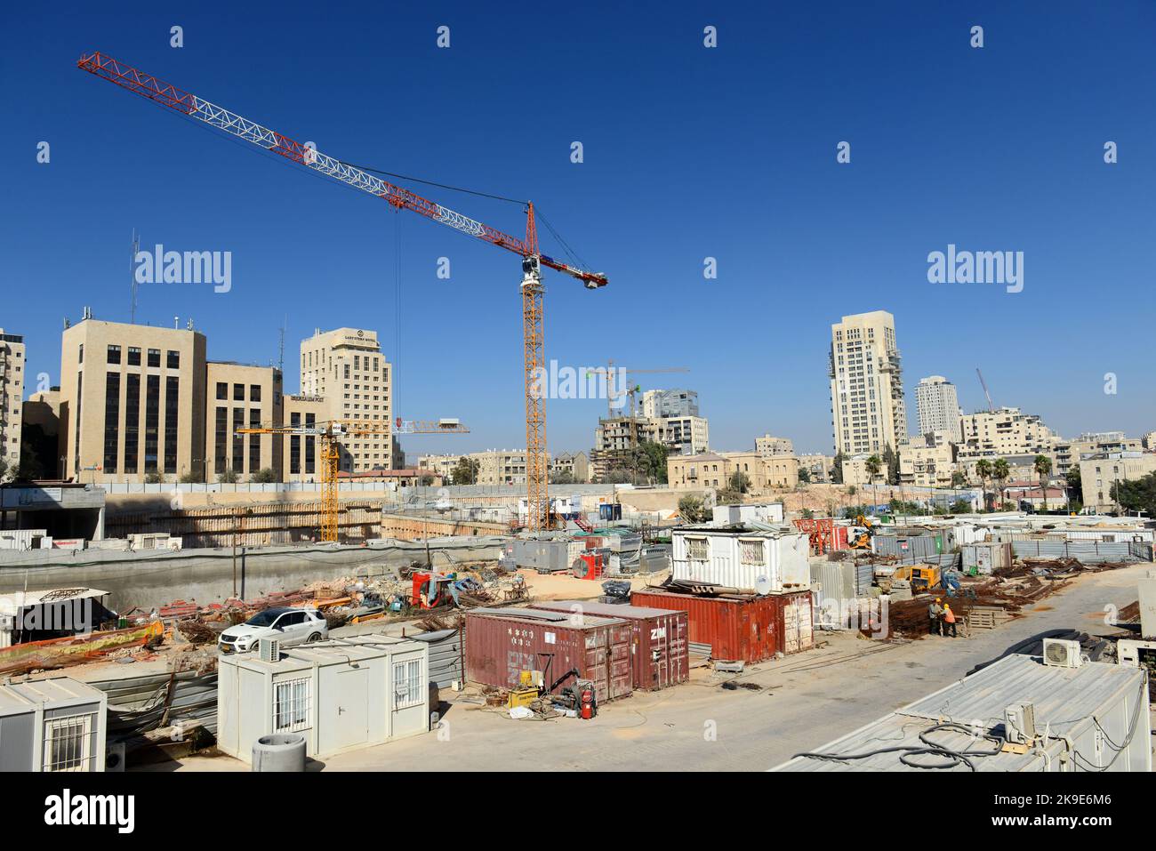 Jerusalem Gateway project under construction in August 2022. Jerusalem ...