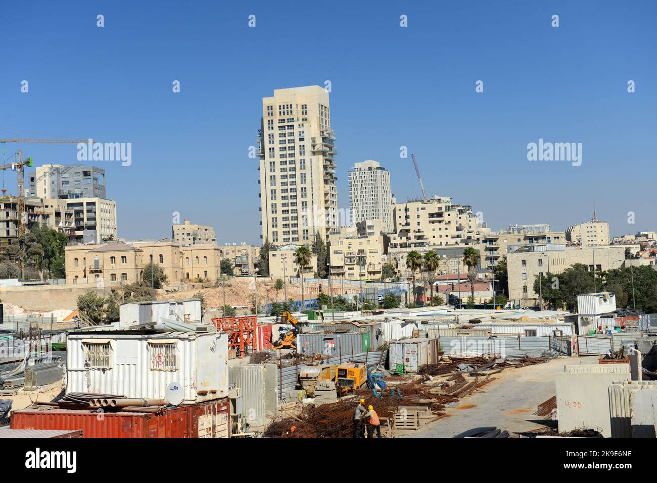 Jerusalem Gateway project under construction in August 2022. Jerusalem ...