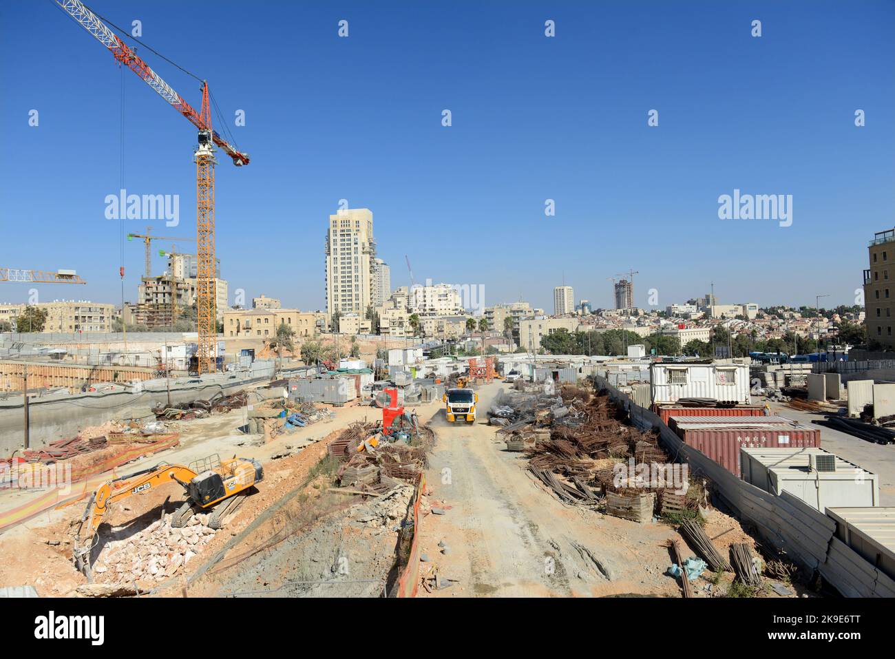Jerusalem Gateway project under construction in August 2022. Jerusalem ...
