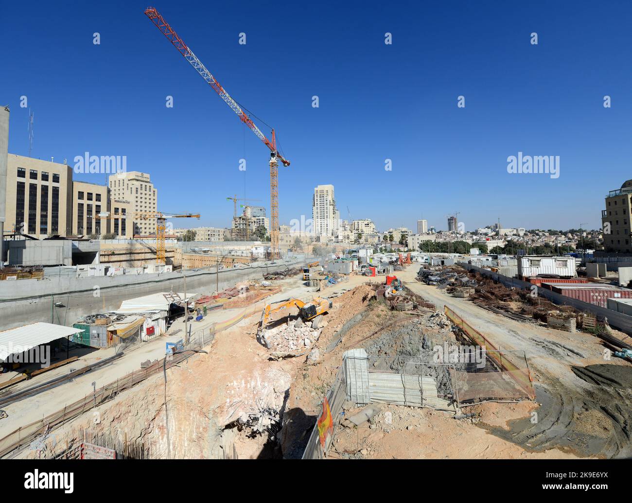 Jerusalem Gateway project under construction in August 2022. Jerusalem ...