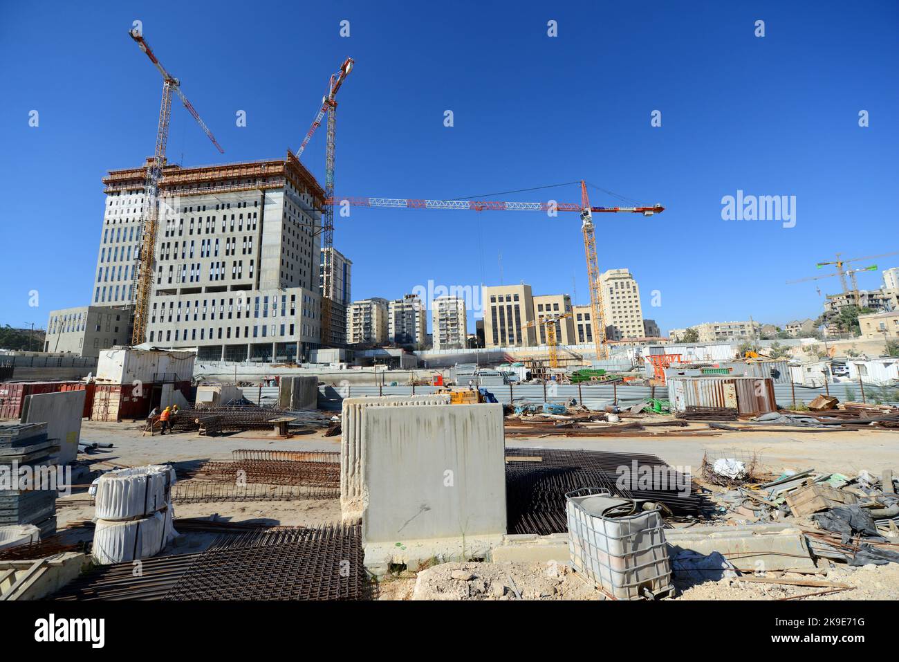 Jerusalem Gateway project under construction in August 2022. Jerusalem ...