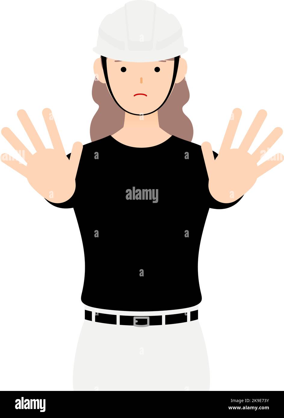 Carpenter woman pose, No! Inhibition! Hold out both hands in front of ...