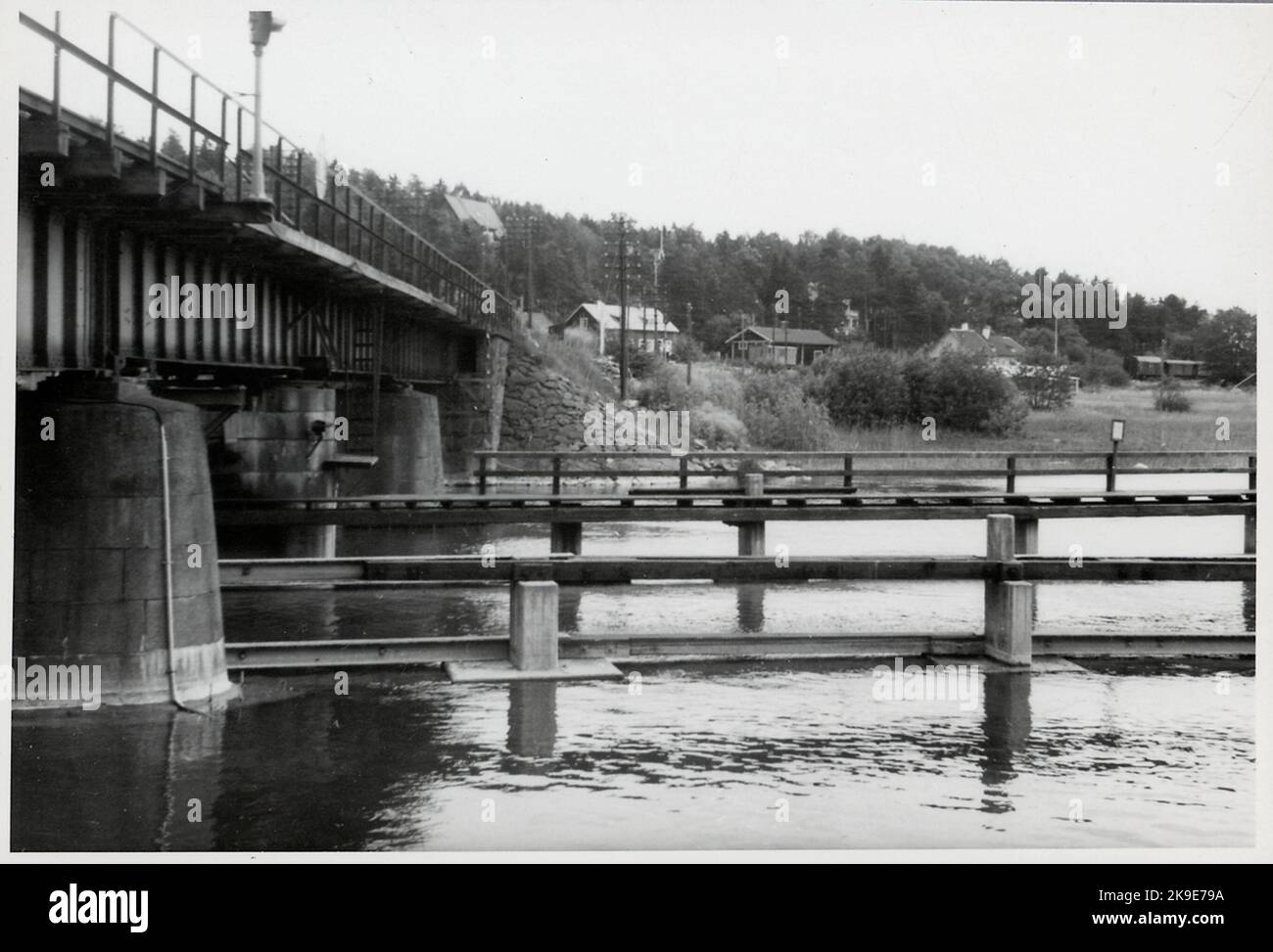 Swivel rail bridge at Stäket, on the route between Stäket and ...