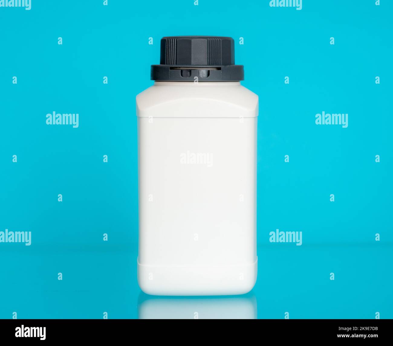 laboratory plastic bottle for chemical elements and substances with ...