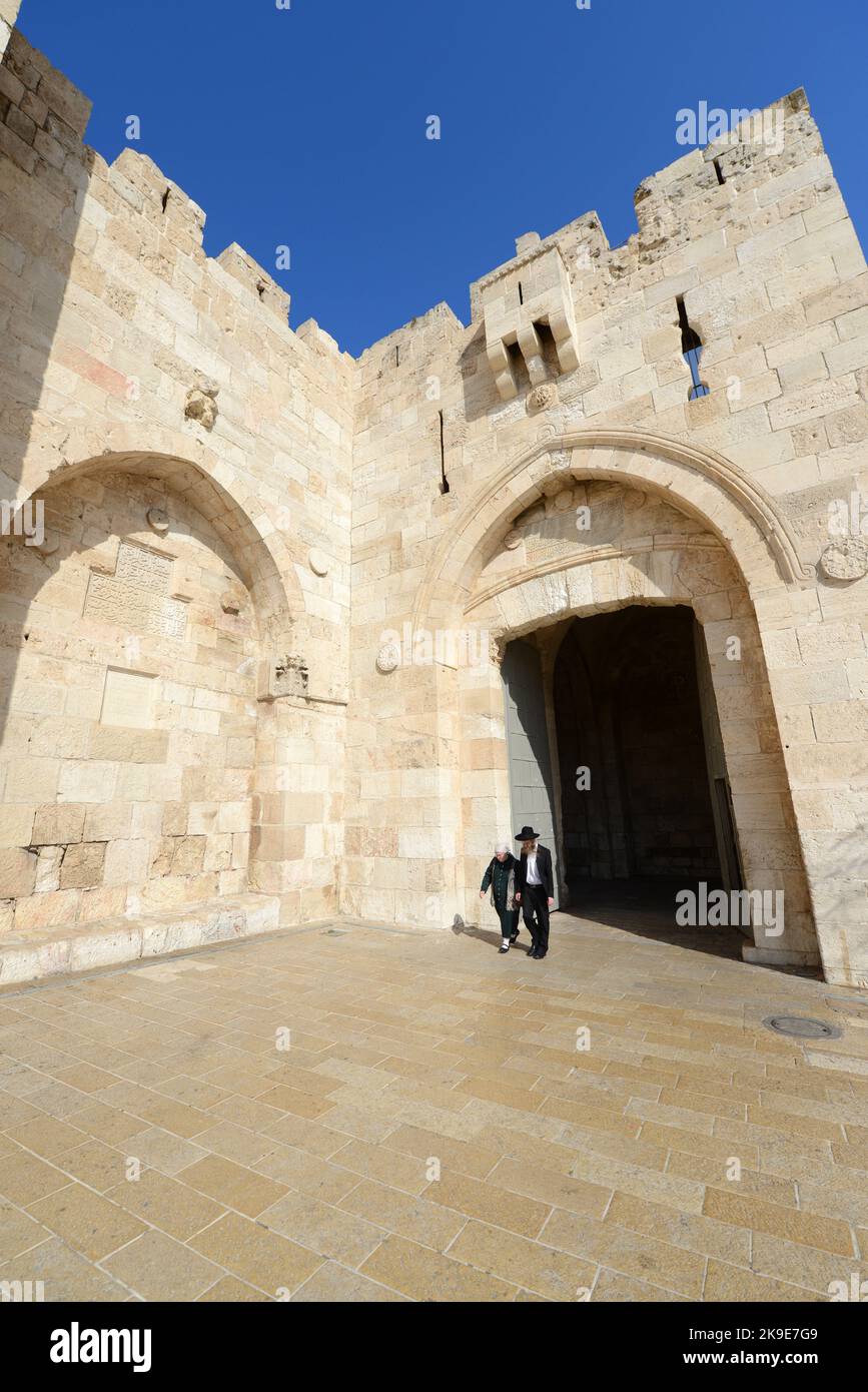 Jaffa gate is one of the seven gates of the old city of Jerusalem Stock ...