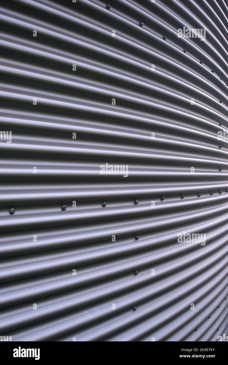 Corrugated steel silo wall Stock Photo - Alamy