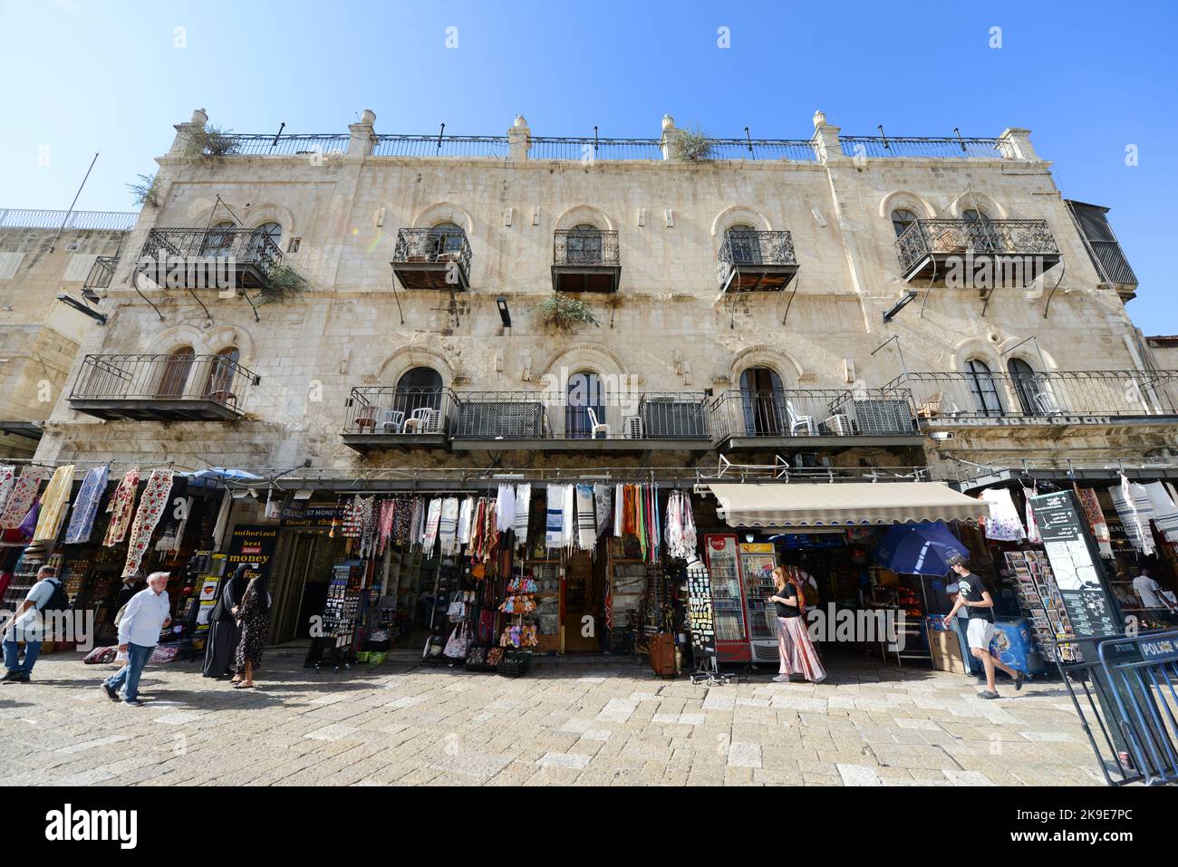 Beautiful old buildings at the Omar Ibn El-Khattab Sq. near Jaffa gate ...