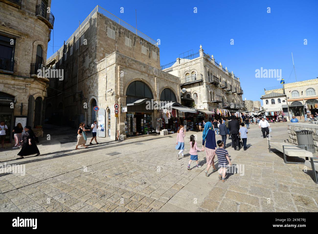 Beautiful old buildings at the Omar Ibn El-Khattab Sq. near Jaffa gate ...