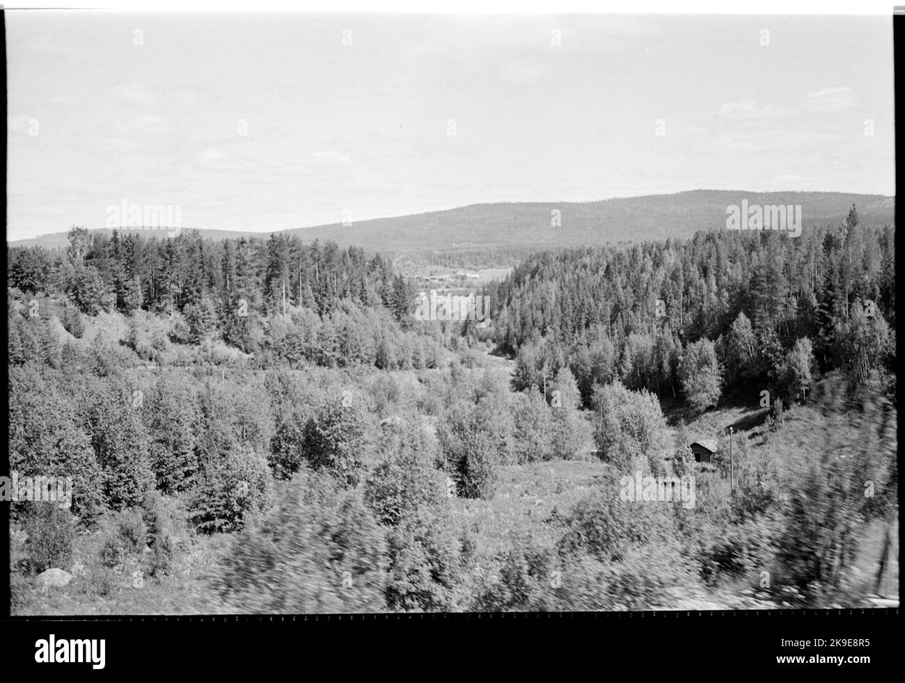 View from the railway track over the Ångerman River valley on the line ...