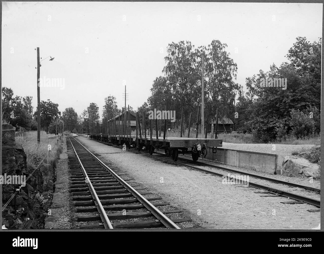 Totebo station with cargo dock and wagons Stock Photo - Alamy
