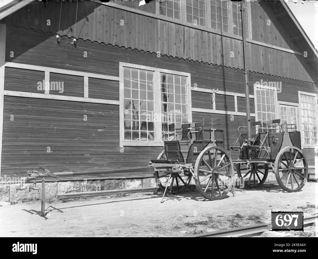 Radio cart with mast and senior Stock Photo - Alamy