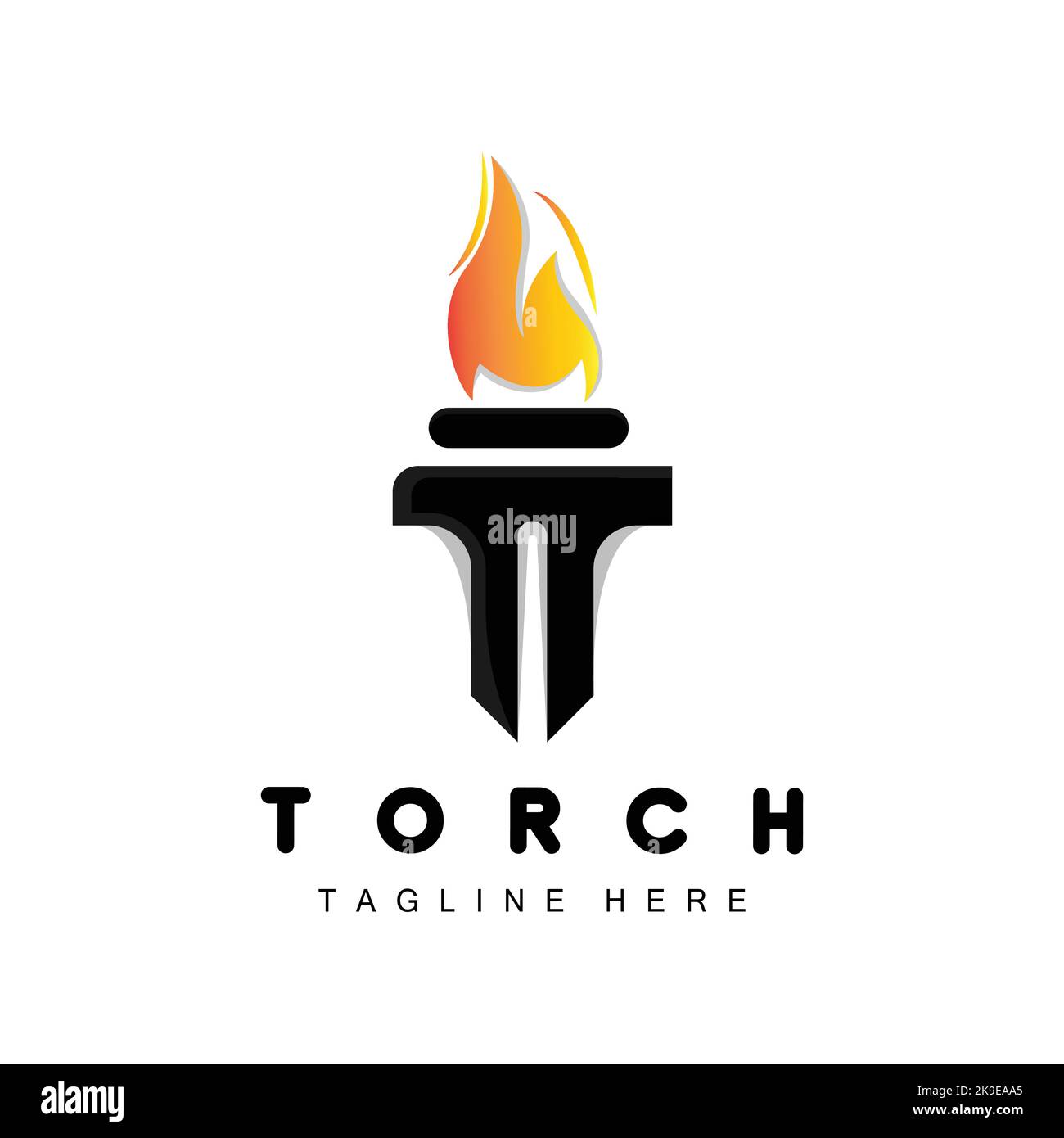 Fire Torch Logo Letter T Torch Logo