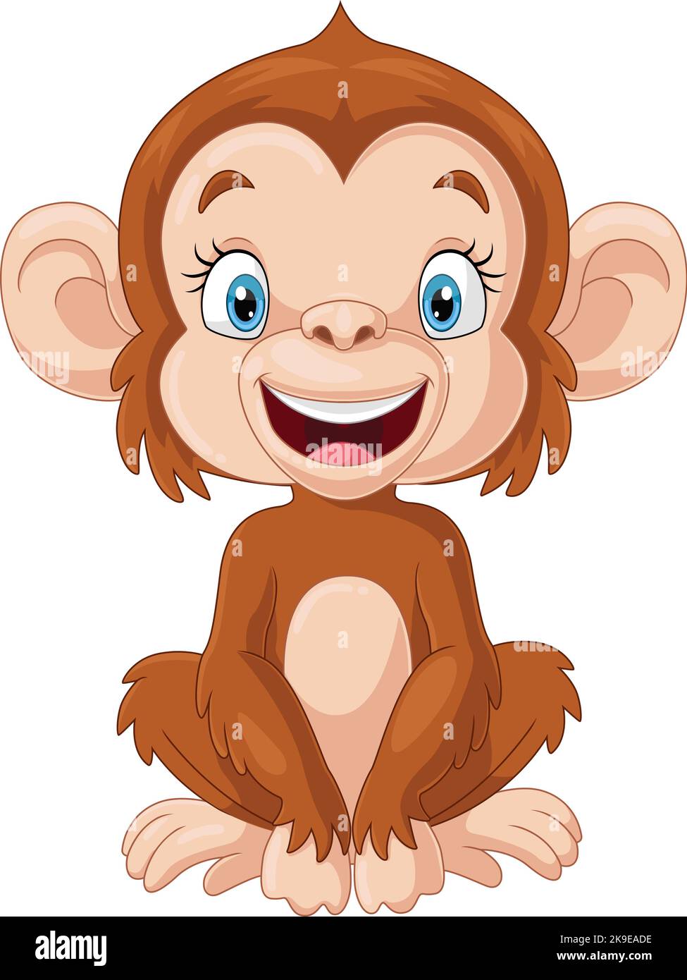 Cute little monkey cartoon sitting Stock Vector Image & Art - Alamy