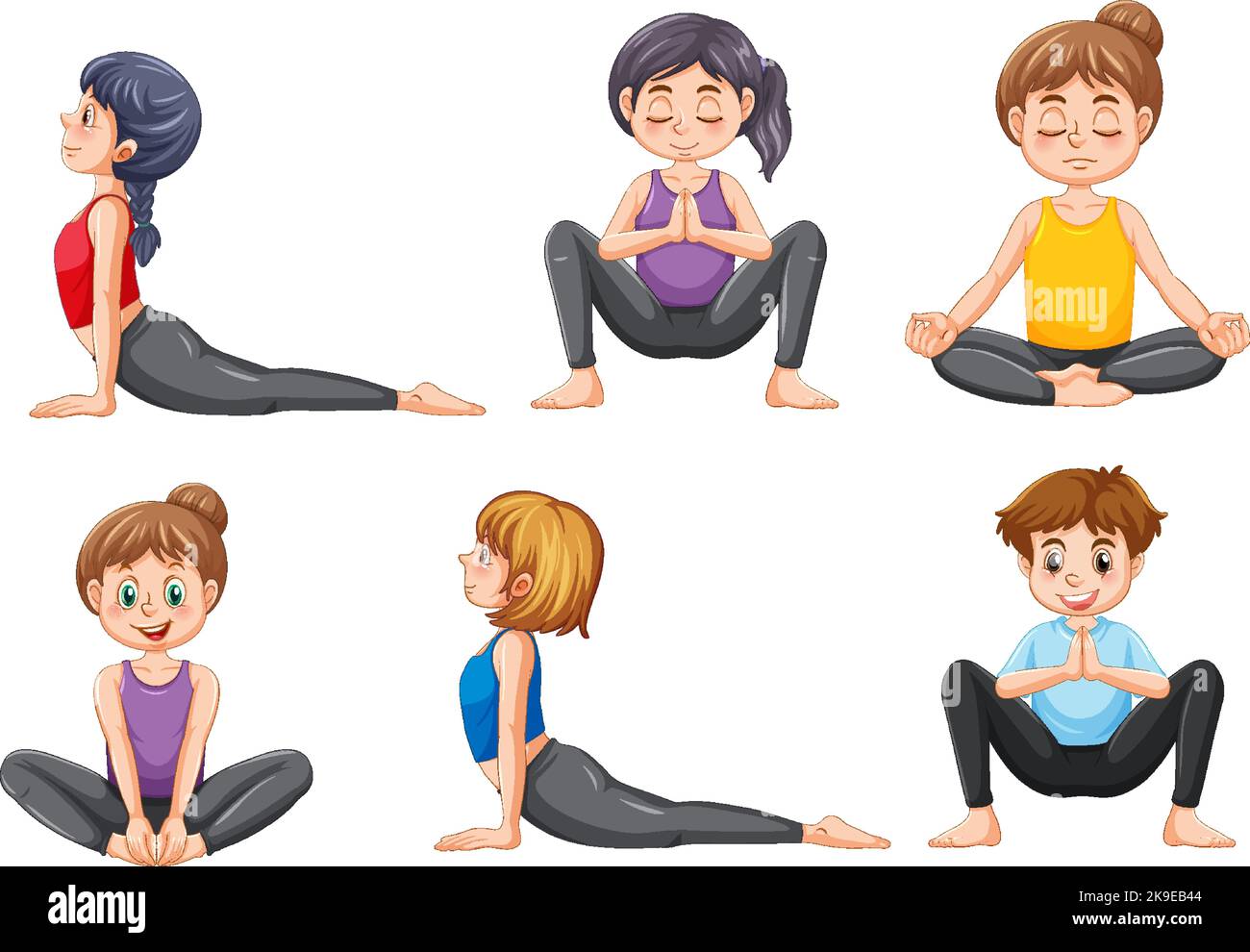 Set of different yoga postures illustration Stock Vector Image & Art ...