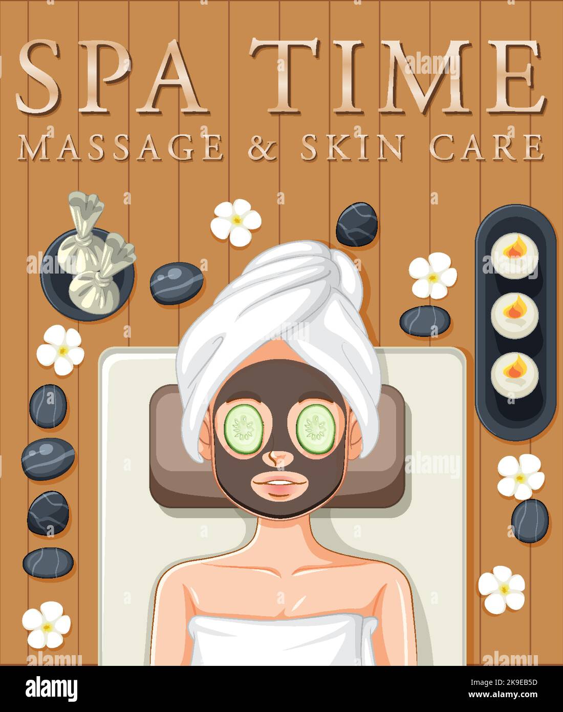 Spa massage and skincare poster design illustration Stock Vector Image ...