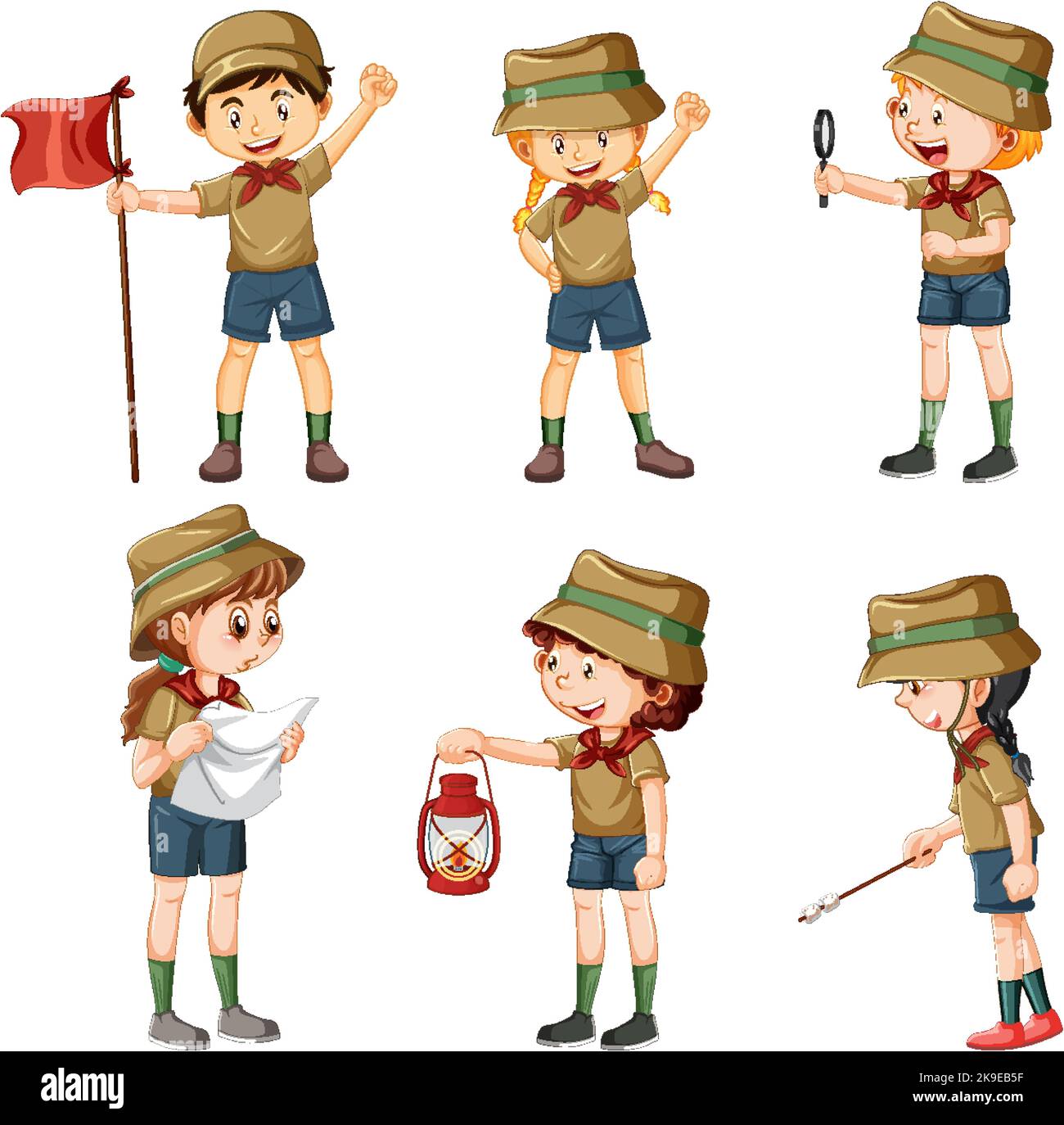 Set of different camping kids illustration Stock Vector Image & Art - Alamy