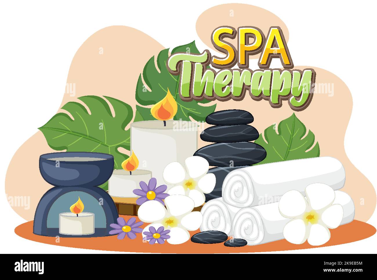 Spa therapy text with spa objects illustration Stock Vector Image & Art ...