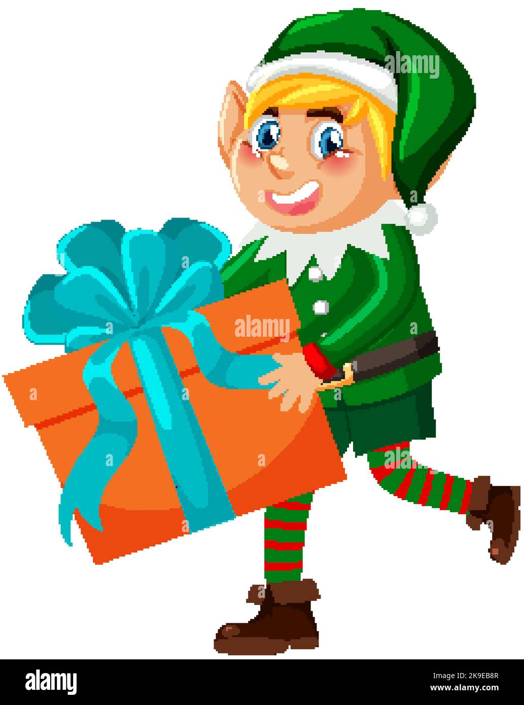 Christmas elf cartoon character illustration Stock Vector Image & Art ...