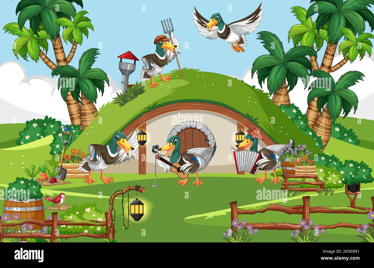 Fantasy forest hobbit Stock Vector Images - Alamy