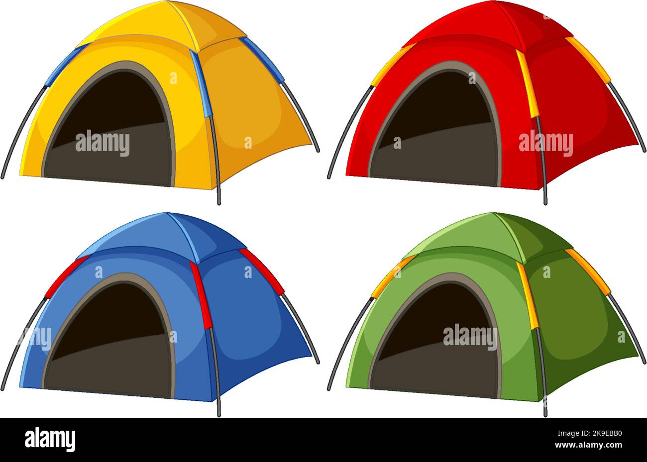 Camping tent in different colour set illustration Stock Vector Image ...