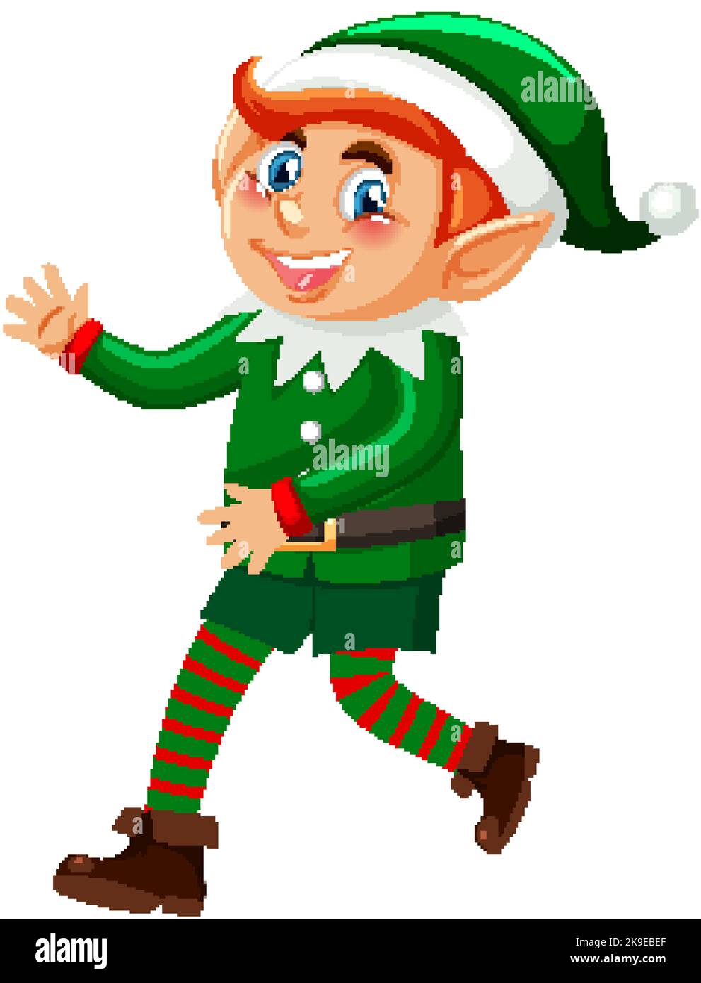 Christmas elf cartoon character illustration Stock Vector Image & Art ...