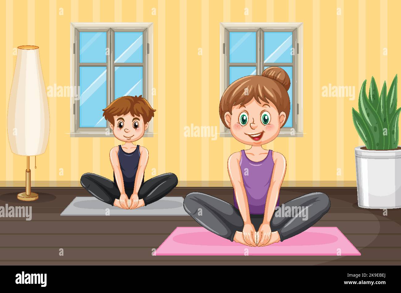 Couple training home Stock Vector Images - Alamy