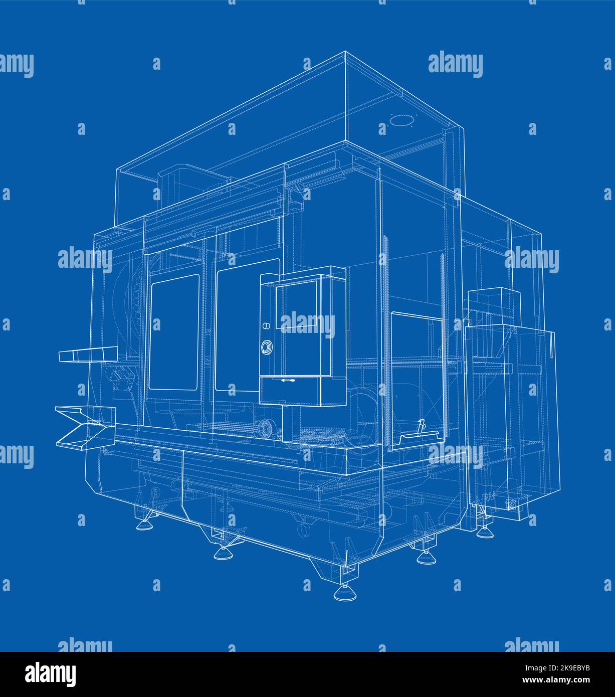 Metalworking CNC milling machine. Vector Stock Vector Image & Art - Alamy