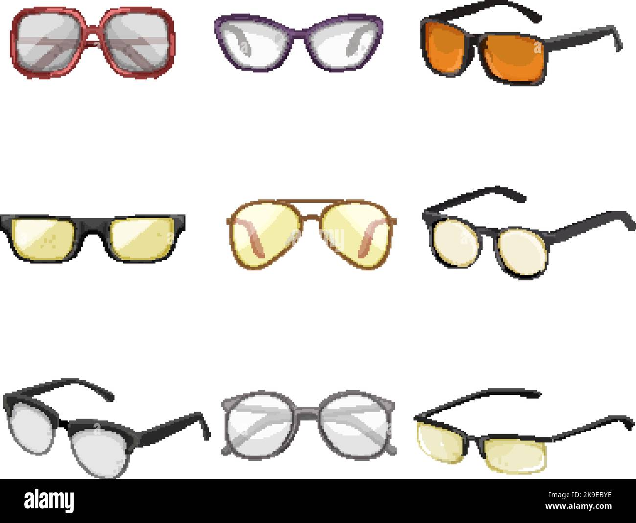 computer glasses set cartoon vector illustration Stock Vector Image ...