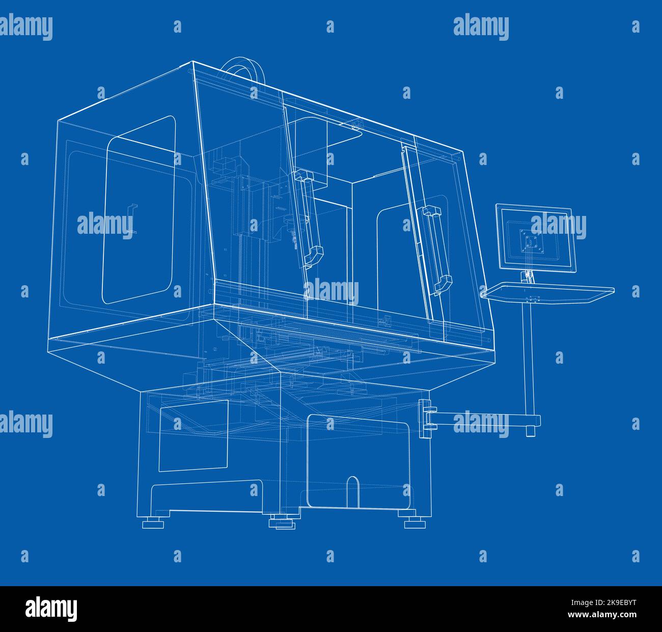Metalworking CNC milling machine. Vector Stock Vector Image & Art - Alamy