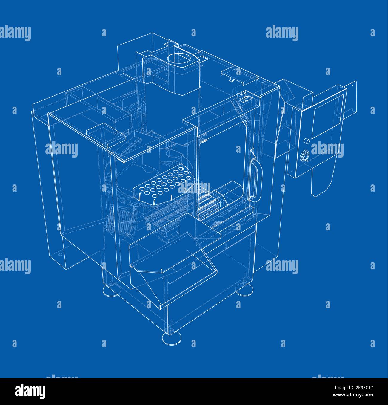 Metalworking CNC milling machine. Vector Stock Vector Image & Art - Alamy
