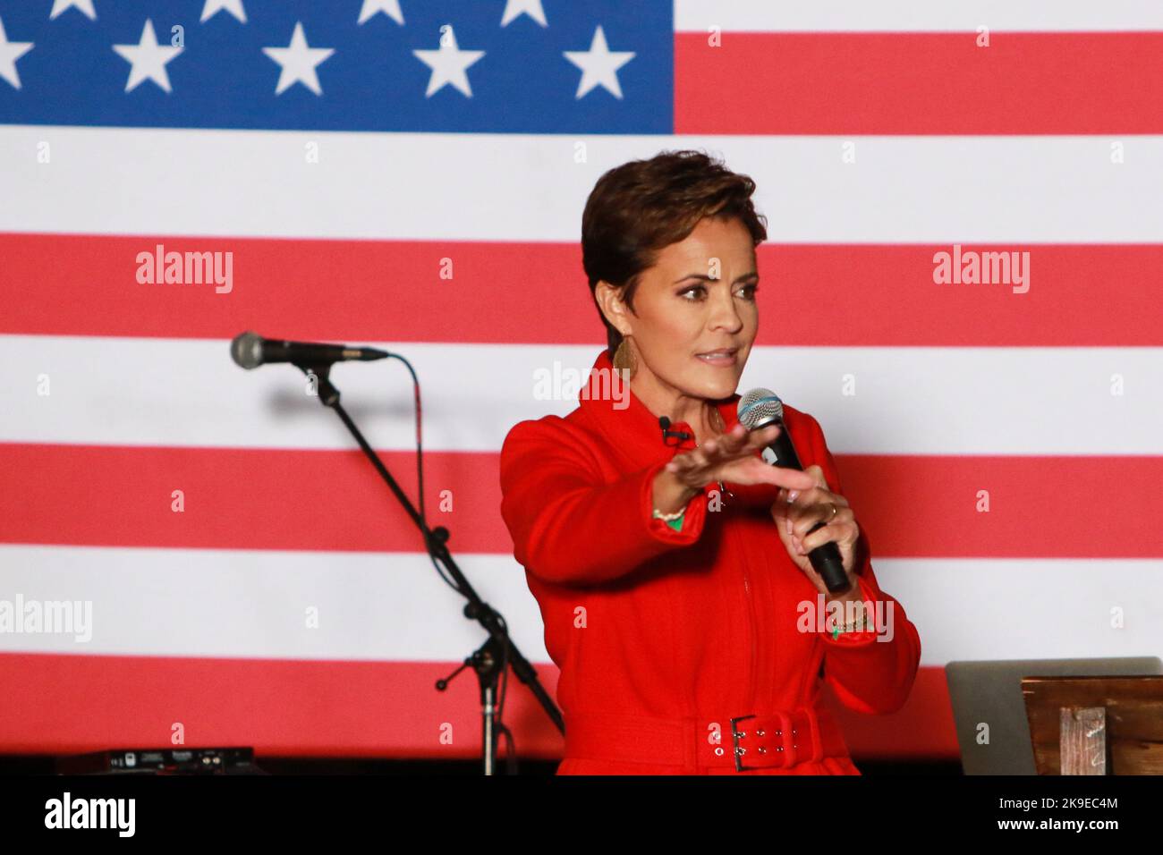 Arizona GOP gubernatorial candidate Kari Lake makes a campaign ...