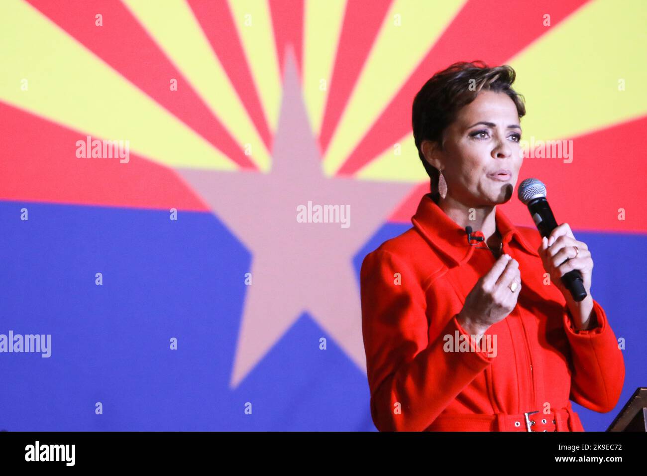 Arizona GOP gubernatorial candidate Kari Lake makes a campaign ...