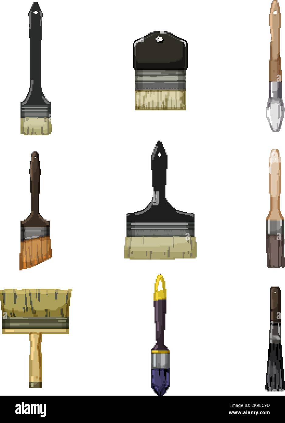 brush paint set cartoon vector illustration Stock Vector Image & Art ...