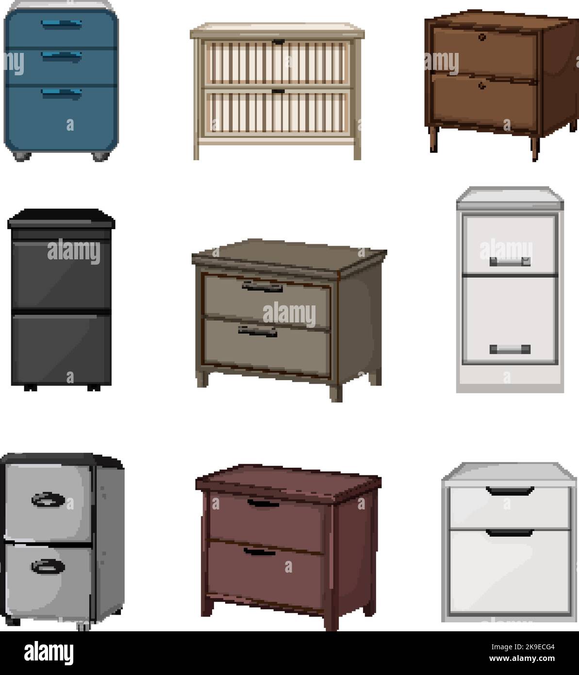 file cabinet set cartoon vector illustration Stock Vector Image & Art ...