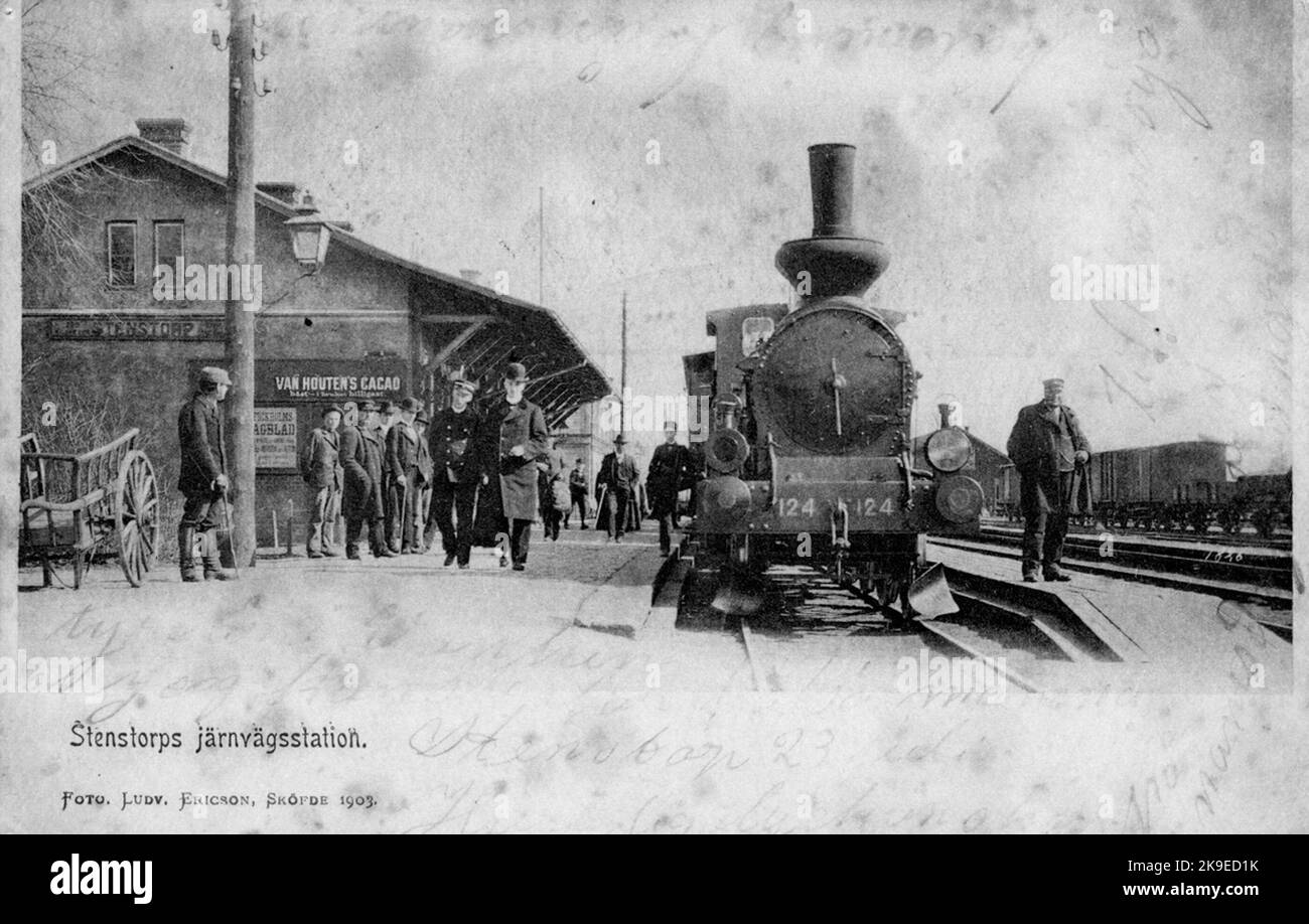 Railroad station in town Black and White Stock Photos & Images - Alamy