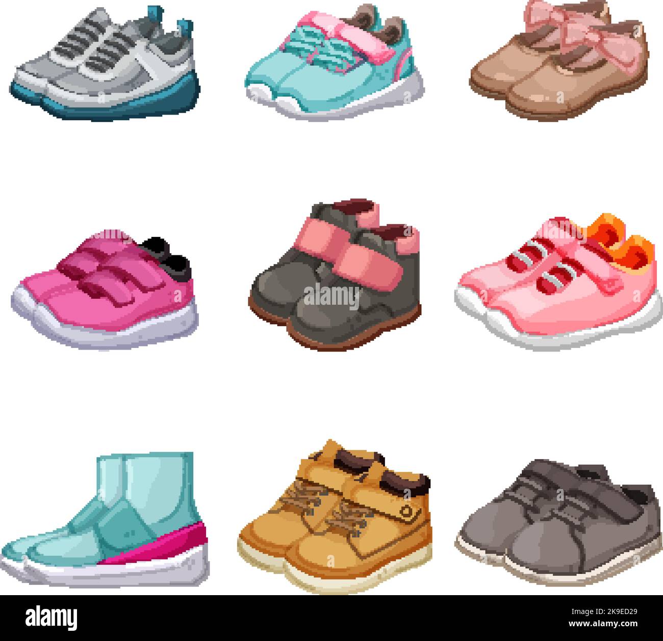 kid shoes set cartoon vector illustration Stock Vector Image & Art - Alamy