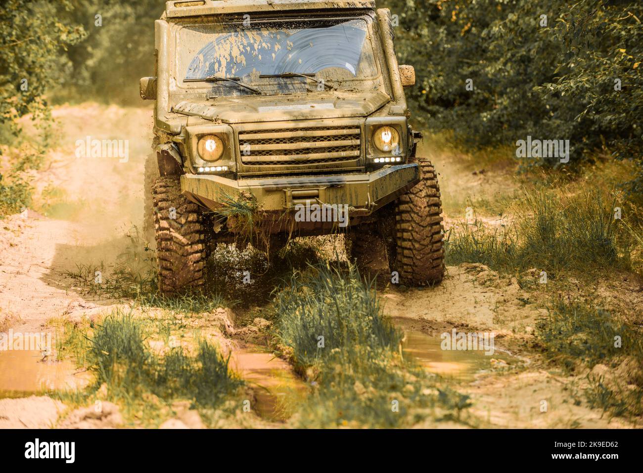 4x4 travel trekking. Off road sport truck between mountains landscape ...